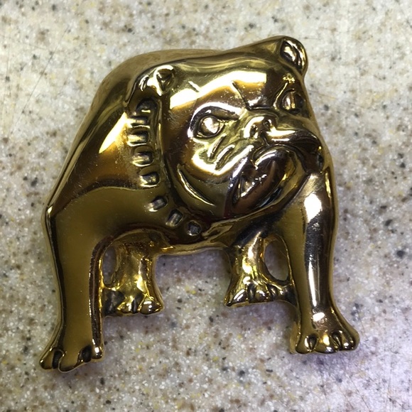 Jewelry | Gold Shiny Tone Bulldog Pin | Poshmark